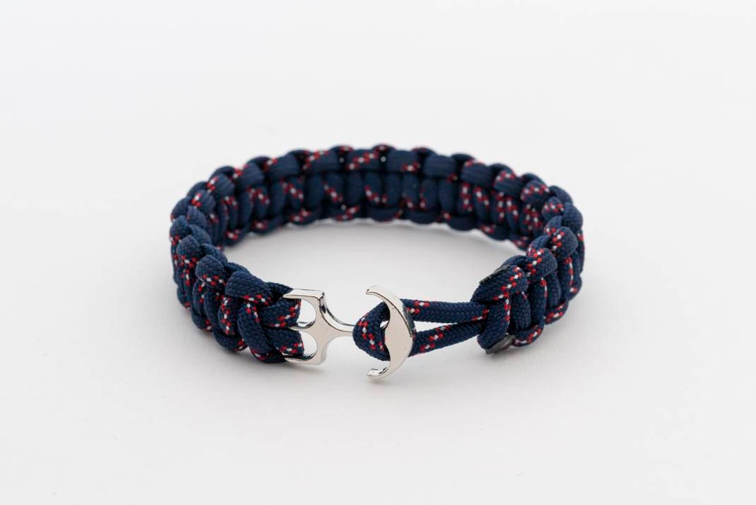 Nautical Anchor Paracord Bracelet, Dutch Marina Colour, Cobra Weave ...