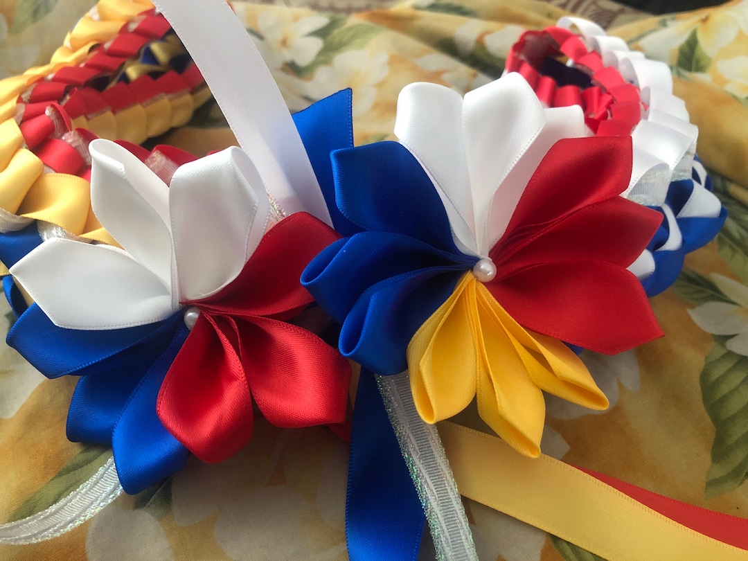 Phil-am (filipino-american) Deluxe Ribbon Lei - Etsy