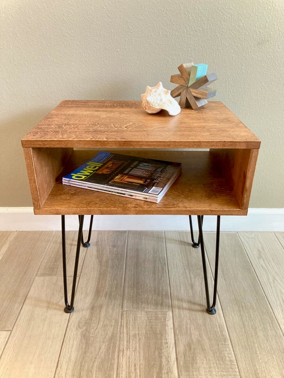 Hairpin nightstand with drawer store