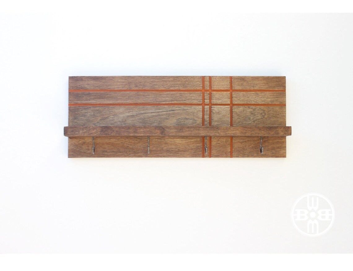 Key Holder Shelf With Hooks Entryway Organizer Key Holder | Etsy