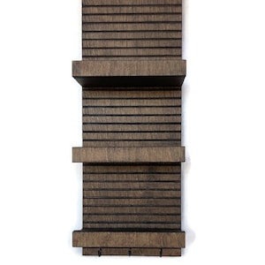 Vertical Key Holder Stained Gray With Dark Gray Painted Stripes and ...