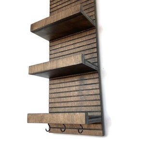 Vertical Key Holder Stained Gray With Dark Gray Painted Stripes and ...