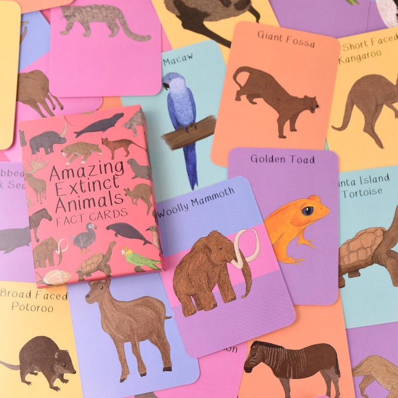 Amazing Extinct Animals Fact Cards - Educational and Fun - Etsy