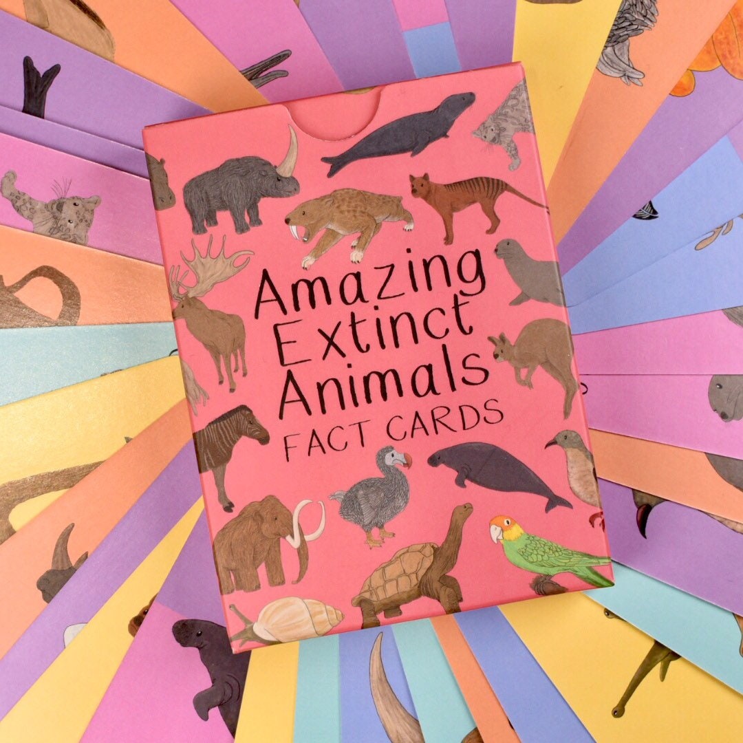 Amazing Extinct Animals Fact Cards - Educational and Fun - Etsy