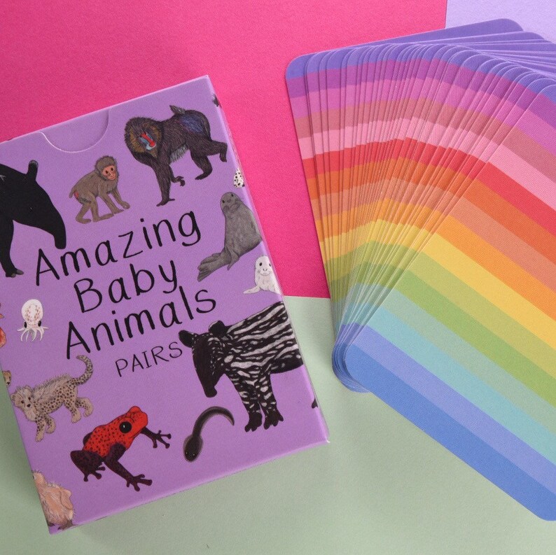 Amazing Baby Animals Matching Pairs Cards Travel Game - Etsy