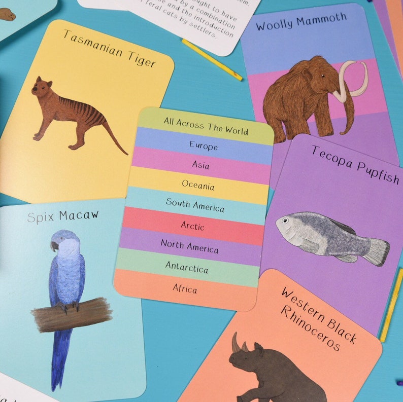 Amazing Extinct Animals Fact Cards - Educational and Fun - Etsy