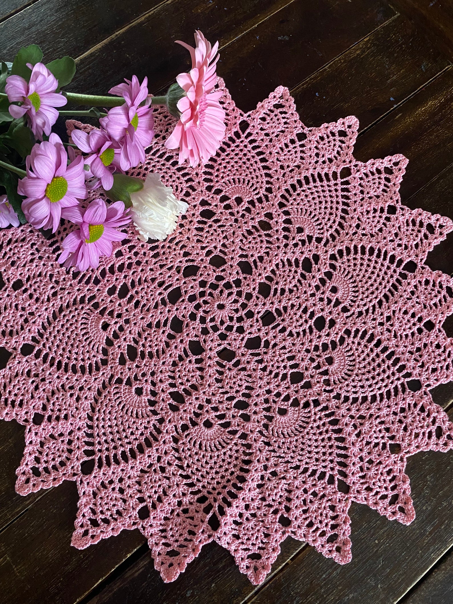 Pineapple Crochet Doily/crochet Table Runner, Table Centerpiece ...