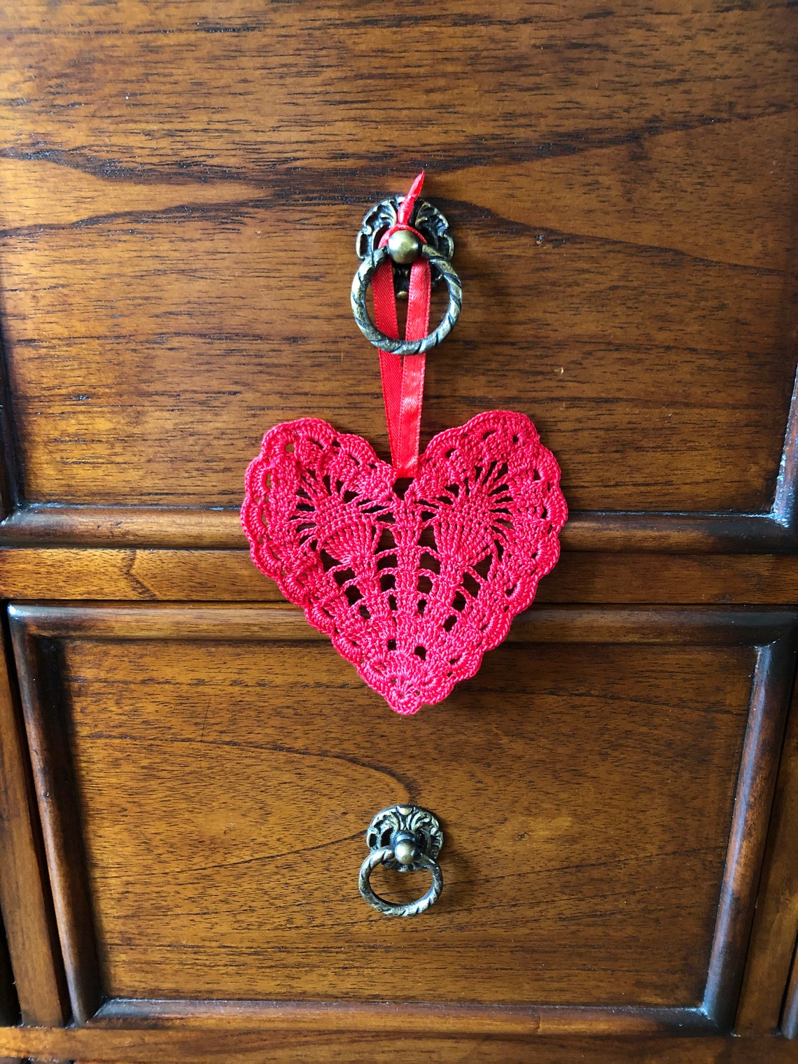 Crochet Valentine Doily/crochet Heart Shaped Doilies/crochet Tablecloth ...