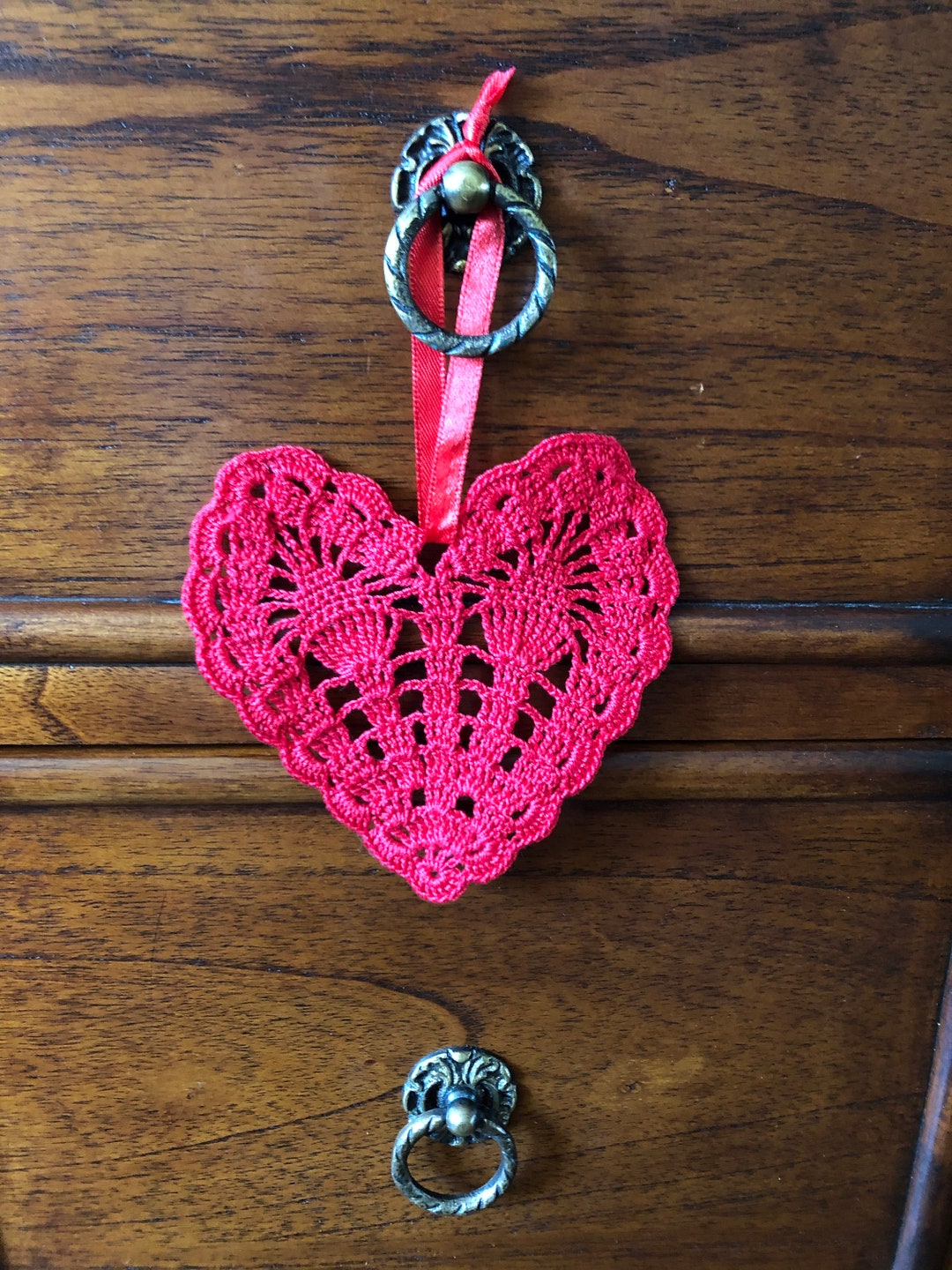 Crochet Valentine Doily/crochet Heart Shaped Doilies/crochet Tablecloth ...