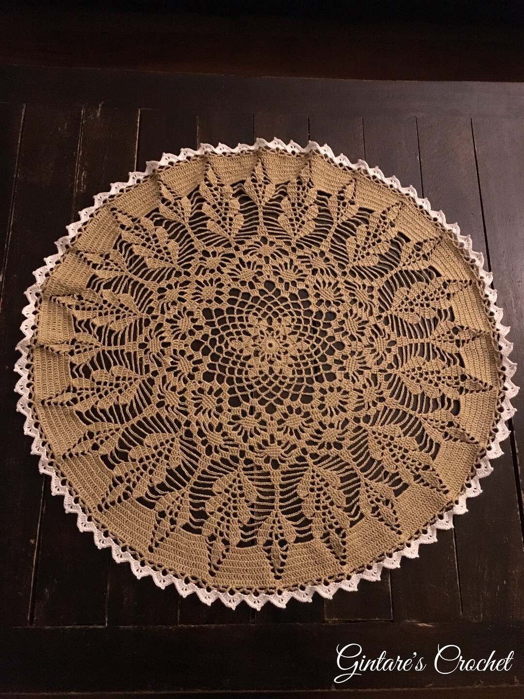 Beautifully Crochet Large Linen Round Doily/handmade Centrepiece ...