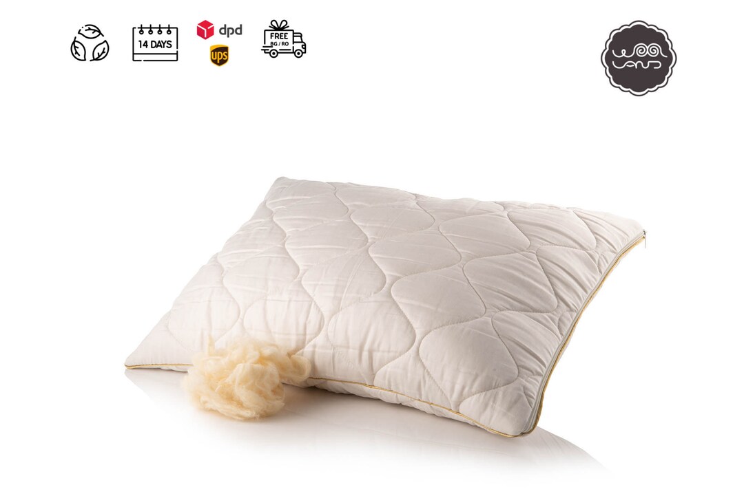 Wool Pillow, Wool Filled Pillow, Sleeping Pillow, Organic Pillow, Raw ...
