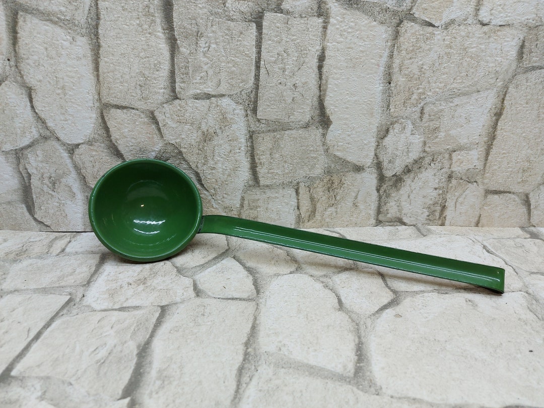 ENAMEL DIPPER SPOON Green Enamel Dipper Enamelware Cooking - Etsy