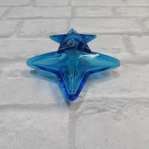 Blue Star Shaped Perfume Bottle, Vintage Blue Glass Perfume Bottle ...