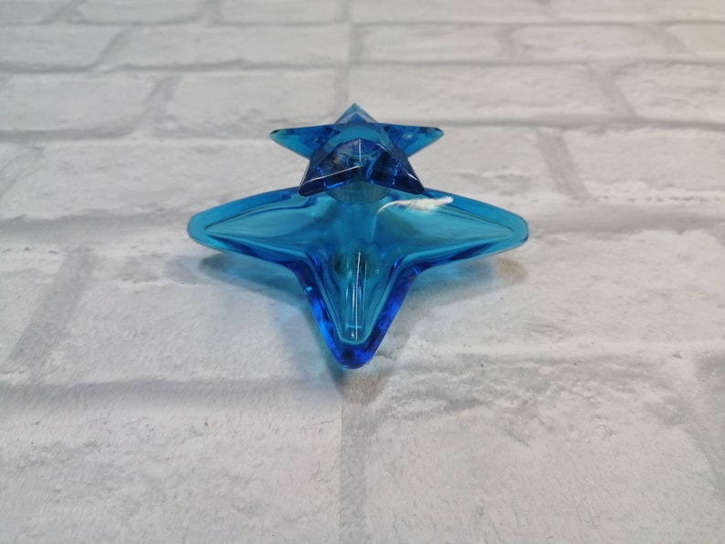 Blue Star Shaped Perfume Bottle Vintage Blue Glass Perfume - Etsy