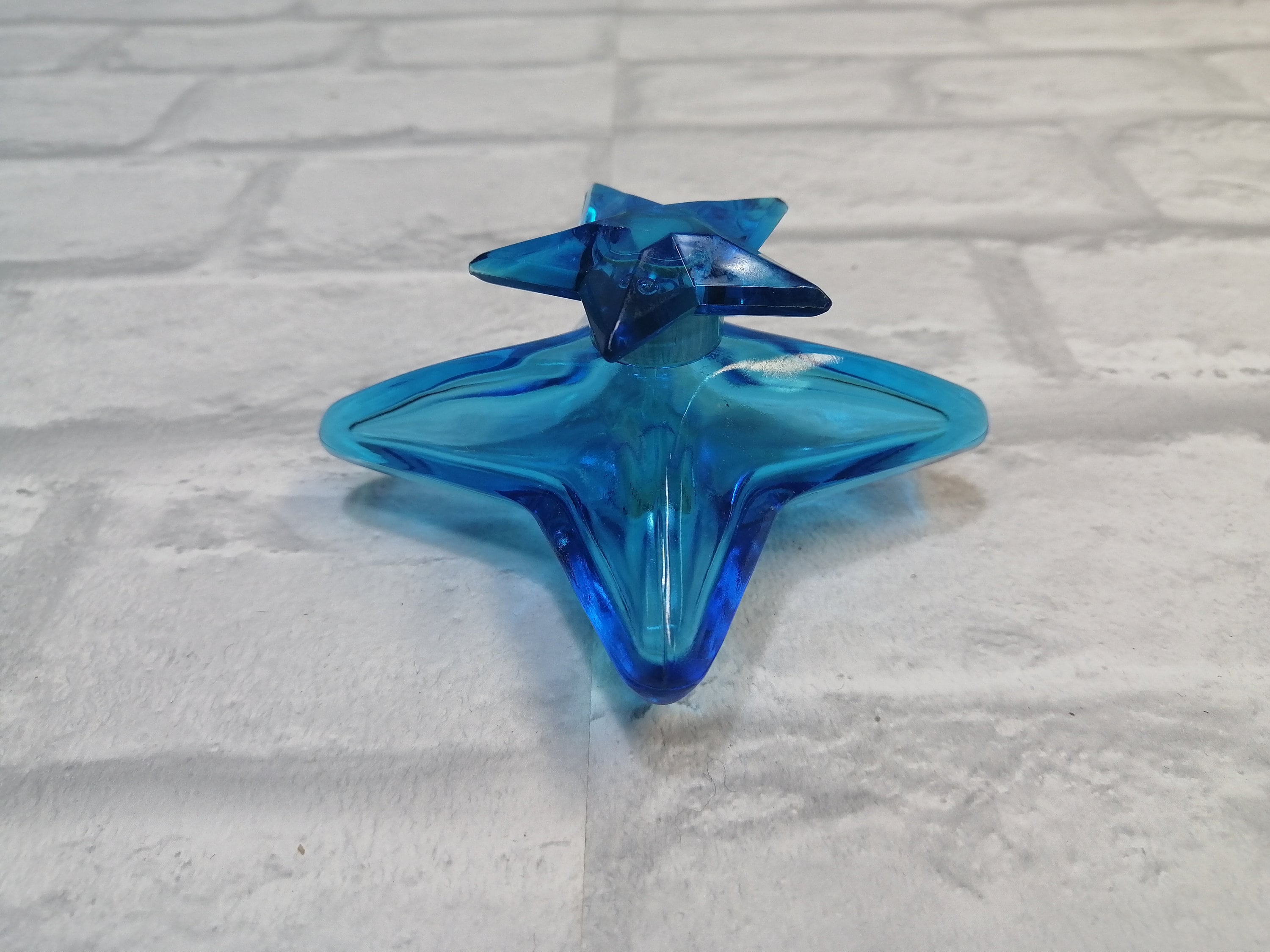 Blue Star Shaped Perfume Bottle Vintage Blue Glass Perfume - Etsy