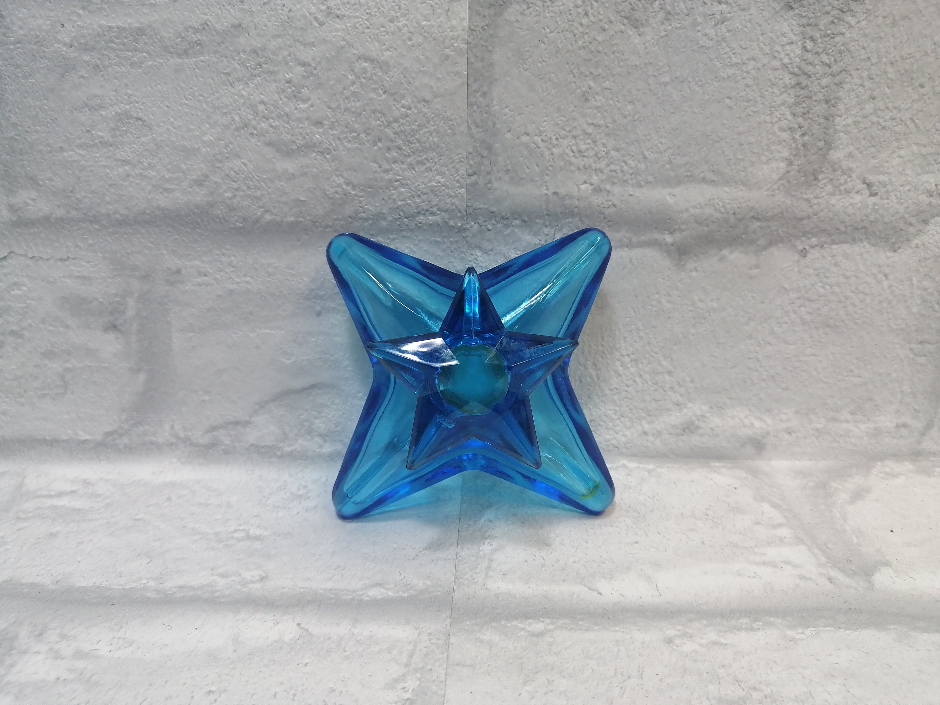 Blue Star Shaped Perfume Bottle Vintage Blue Glass Perfume - Etsy