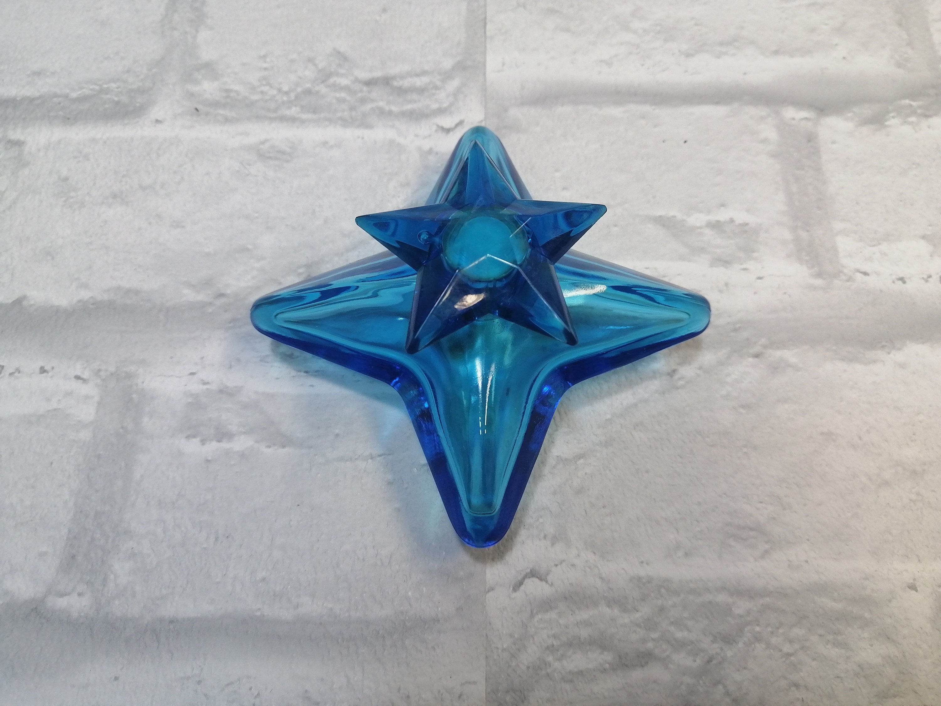 Blue Star Shaped Perfume Bottle Vintage Blue Glass Perfume - Etsy