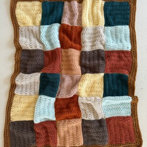 Checkered Crochet Blanket Handmade Granny Square Blanket - Etsy