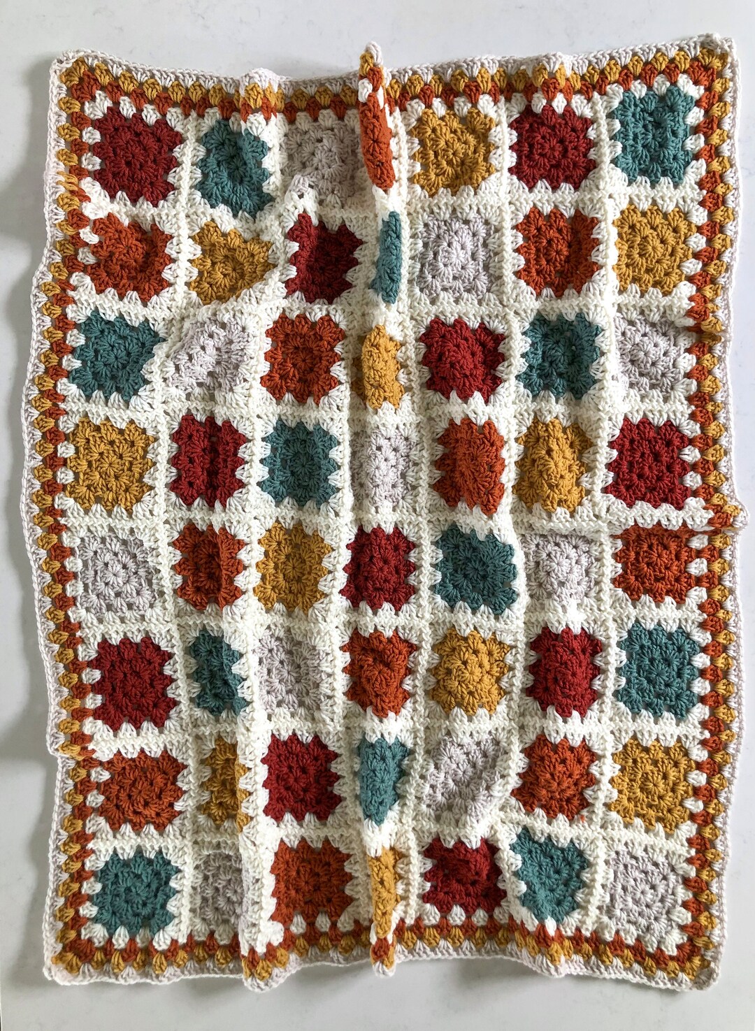 Handmade Granny Square Baby Blanket Checkered Crochet - Etsy