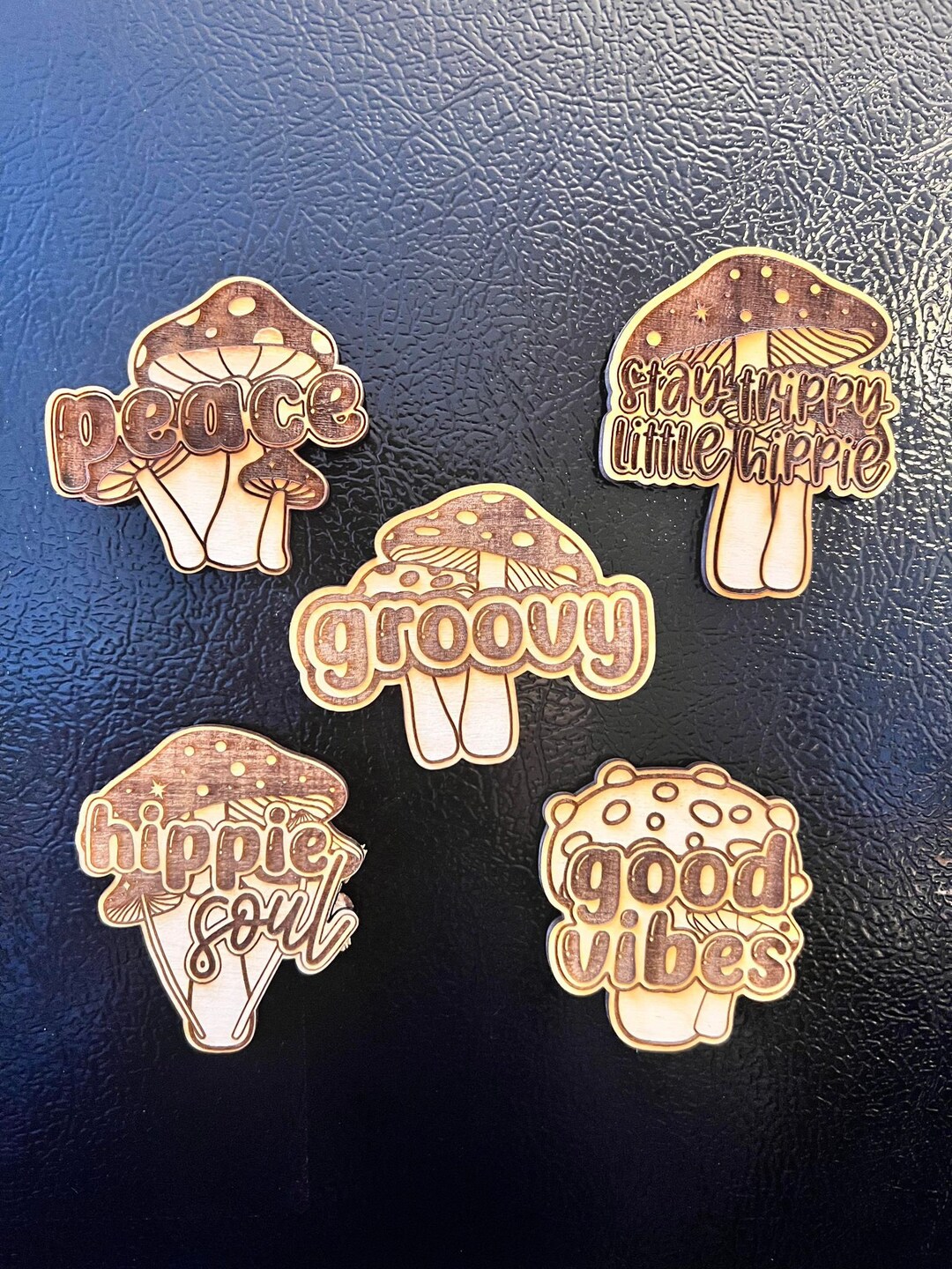 Set of 5 Retro Hippie Shroom Good Vibes Groovy Magnets - Etsy