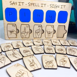 Say It Spell It Sign It Sign Language Education Learning Puzzle and ...