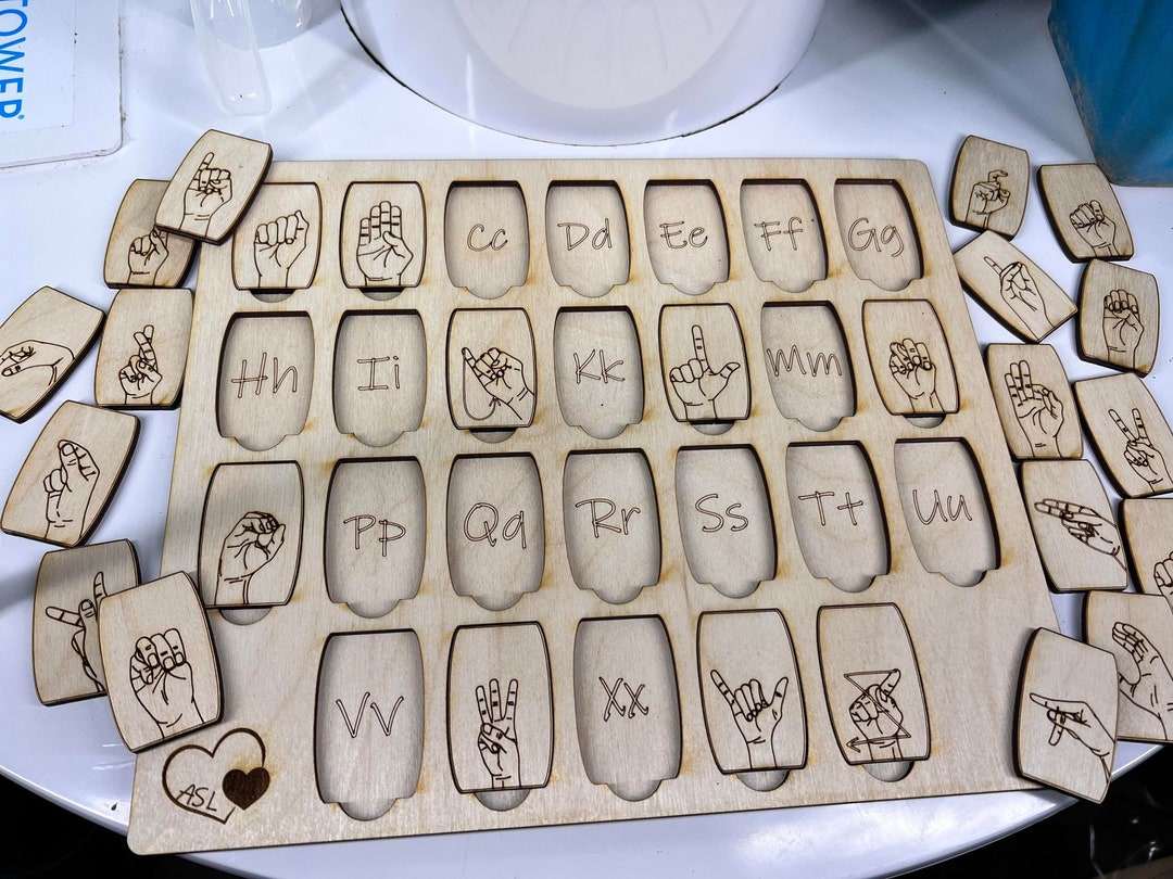 Sign Language Puzzle With Upper and Lower Case Letters and Finger ...