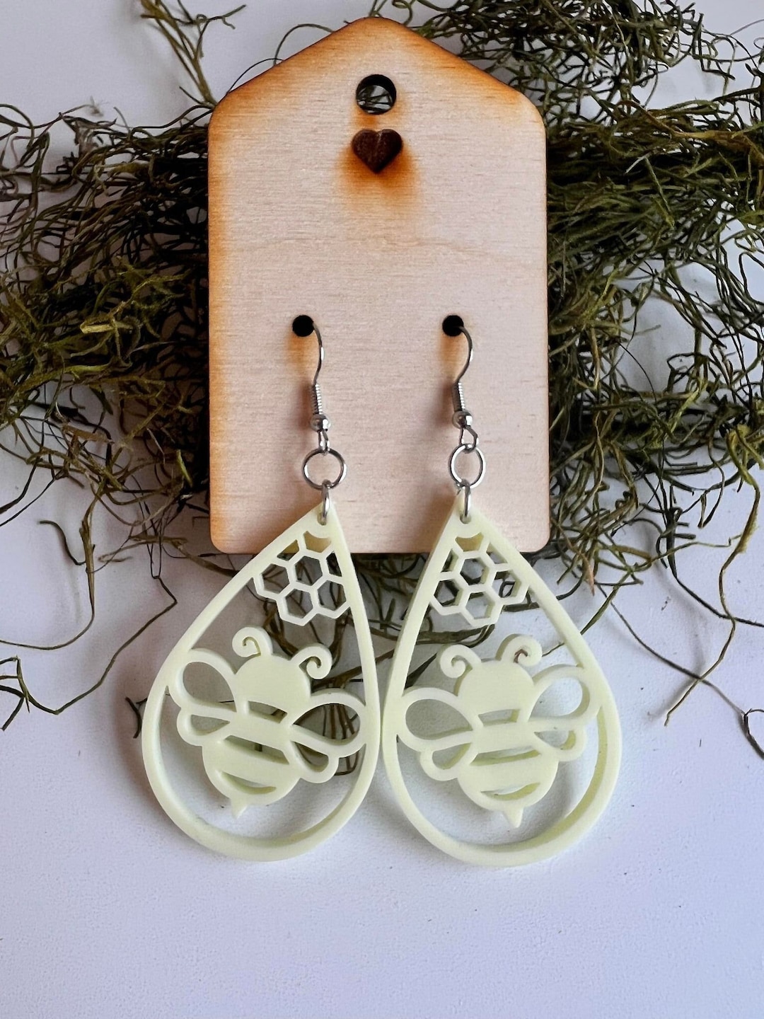 Bee Hive Earring Set Made of Pastel Yellow Acrylic - Etsy