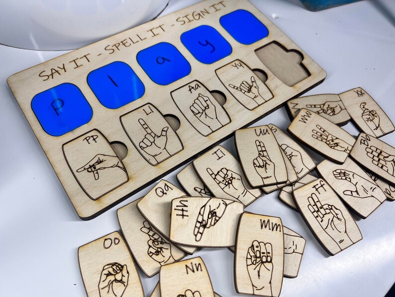 Say It Spell It Sign It Sign Language Education Learning Puzzle and ...