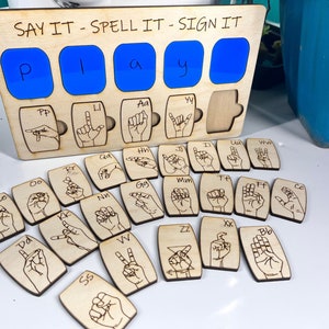 Say It Spell It Sign It Sign Language Education Learning Puzzle and ...