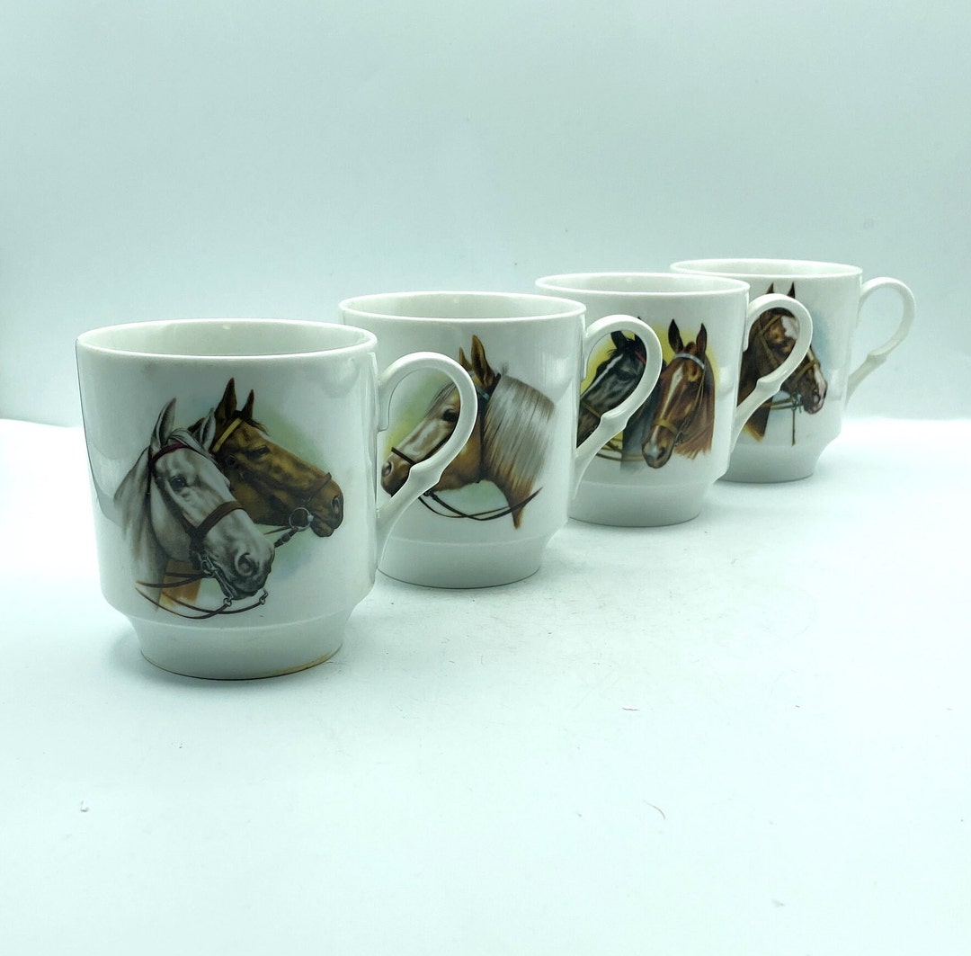 Vintage Schumann Arzberg Equestrian Mugs, Set of 4 - Etsy