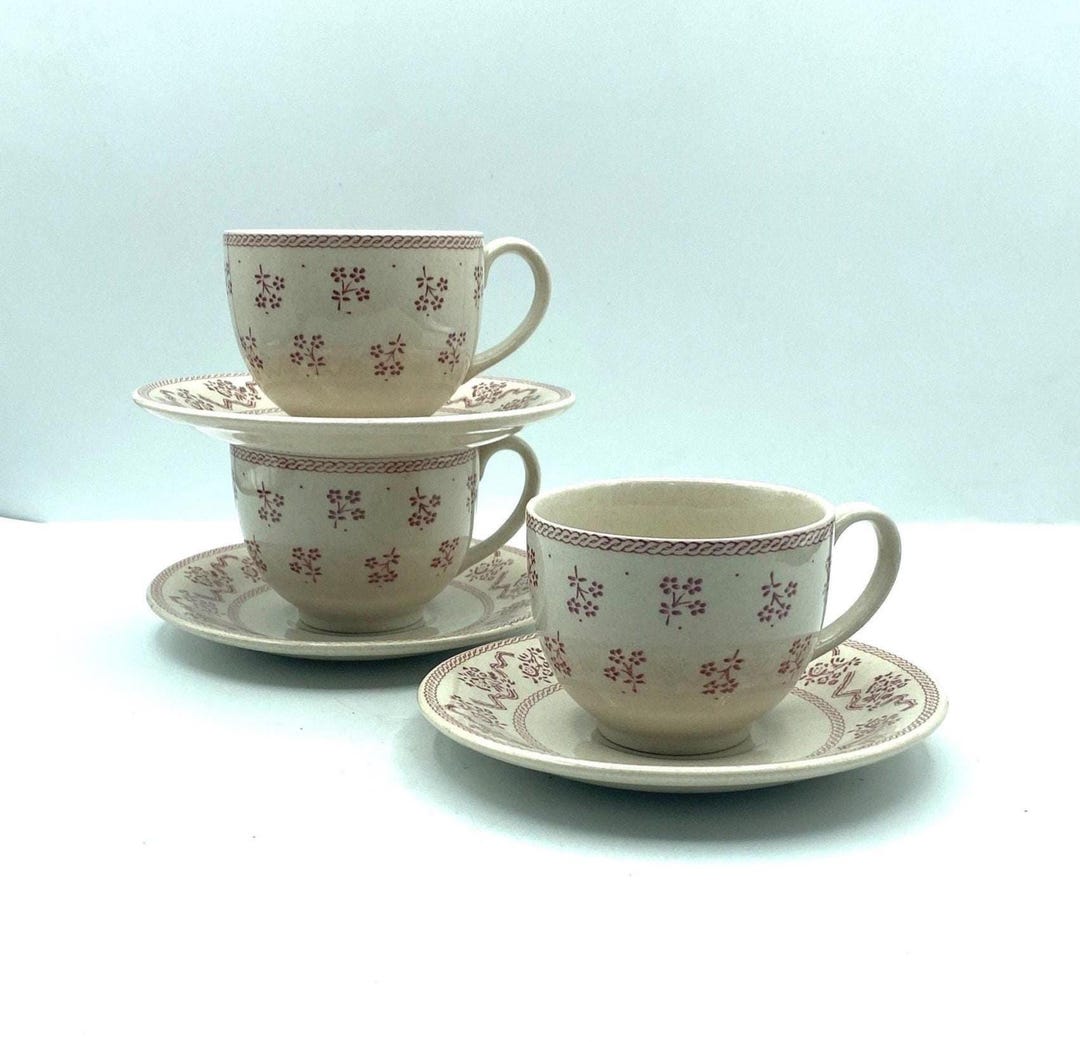 Vintage Johnson Brothers Laura Ashley Petite Fleur Cups and Saucers ...