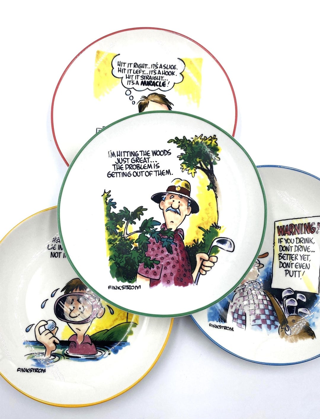 Vintage Finkstrom Annoyingly Honest Cartoon Plates, Set of 4 - Etsy