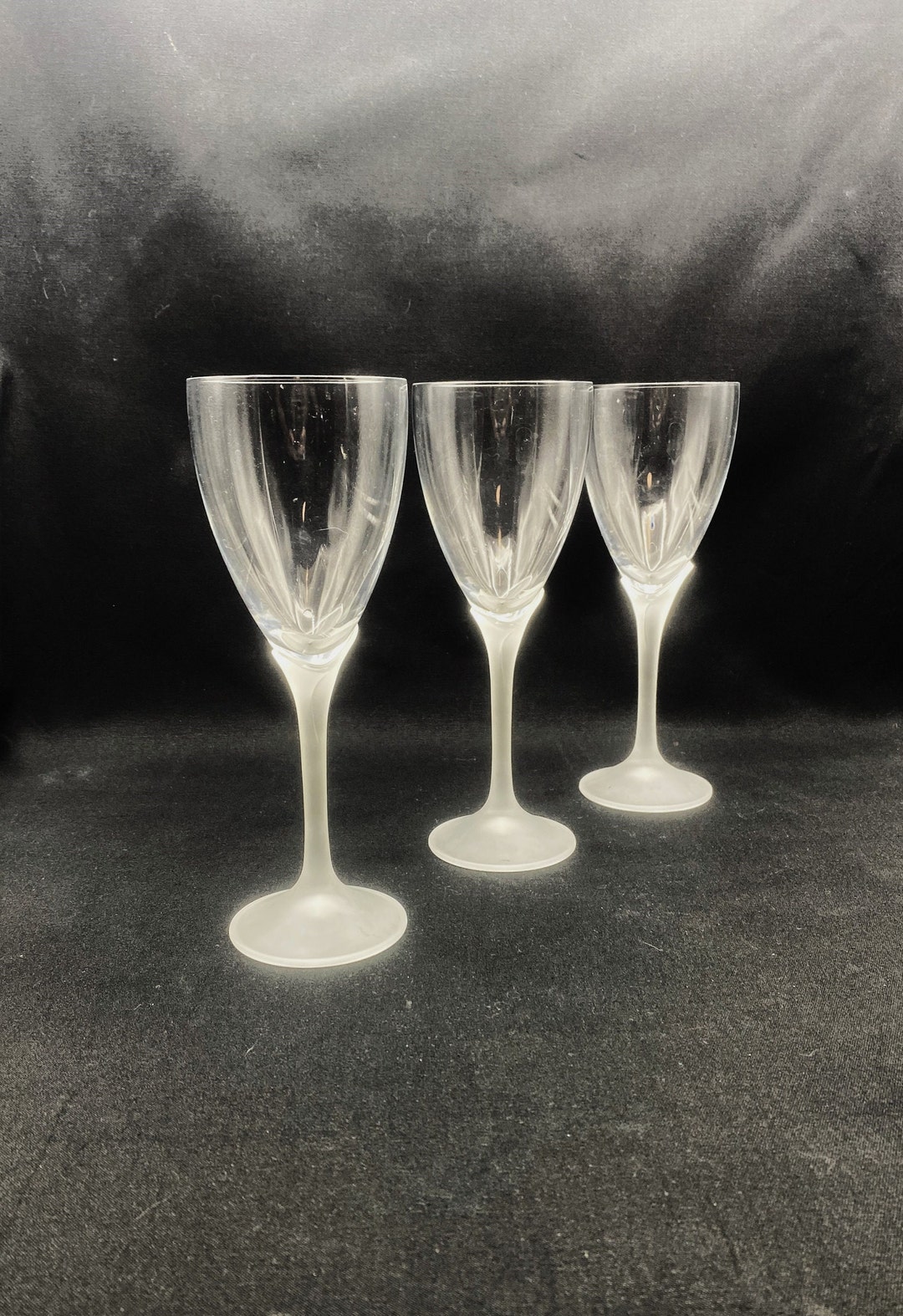 Vintage Mikasa Alexandra Frosted Water Goblet, Set of 3 - Etsy