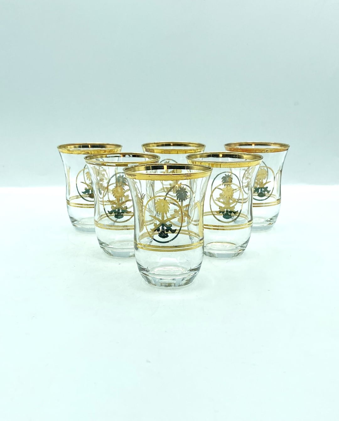 Vintage Gold Trimmed Turkish Tea Glasses, Set of 6 - Etsy