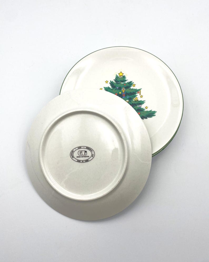 Vintage GEI Designs Christmas Tree Dessert Plates, Set of 4 - Etsy