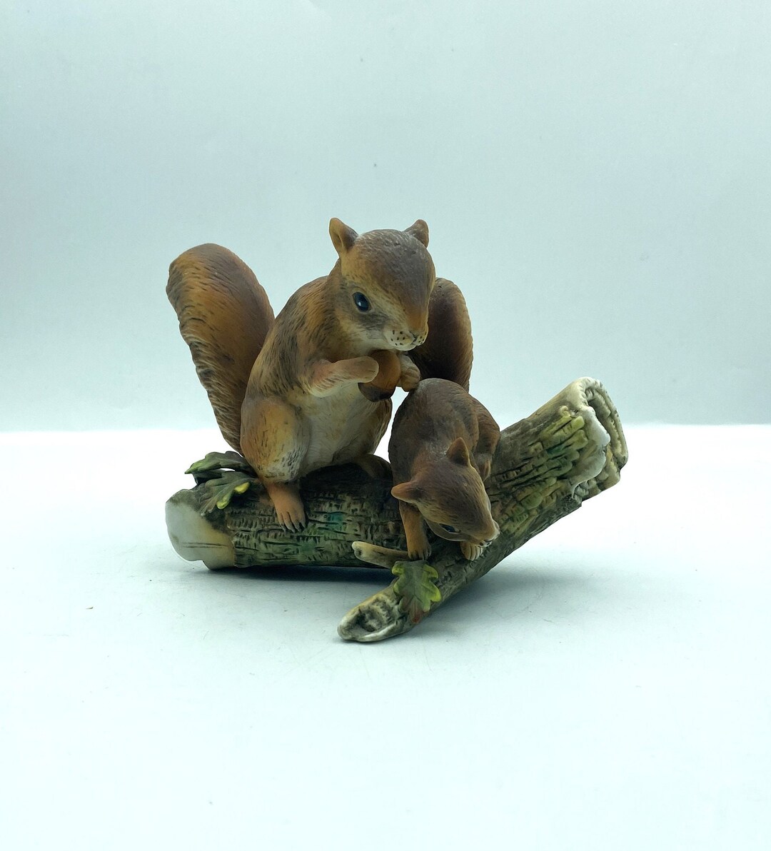 Vintage Homco Squirrels on a Log Figurine, Home Interiors - Etsy