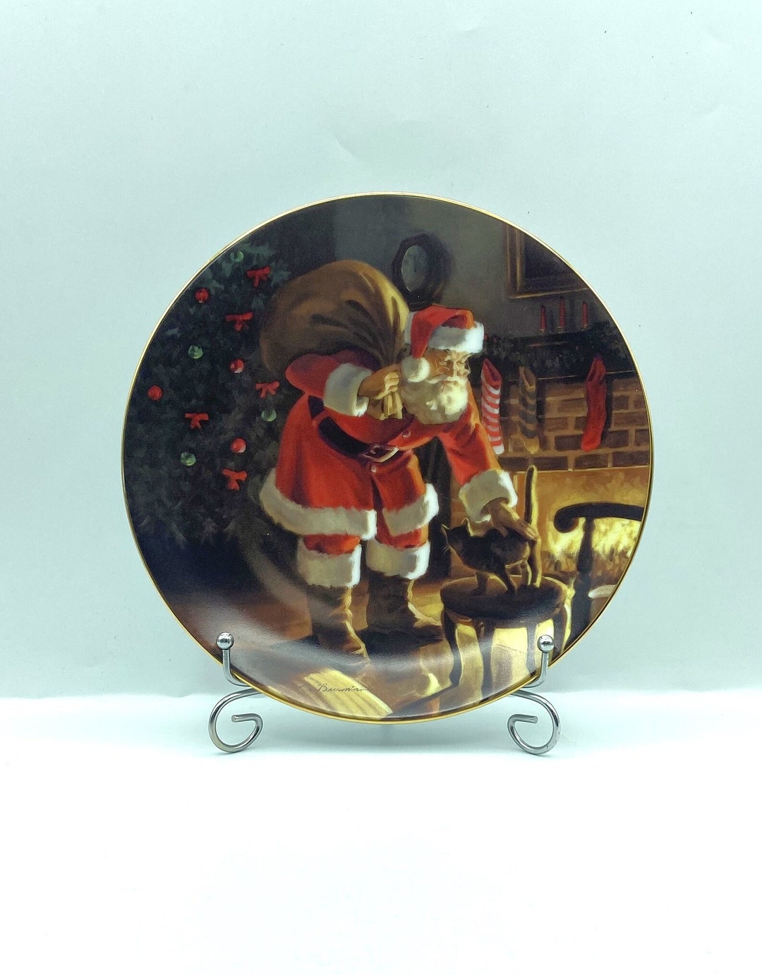 Vintage Christmas Collectors Plate, "santa's Love", Knowles Fine China ...