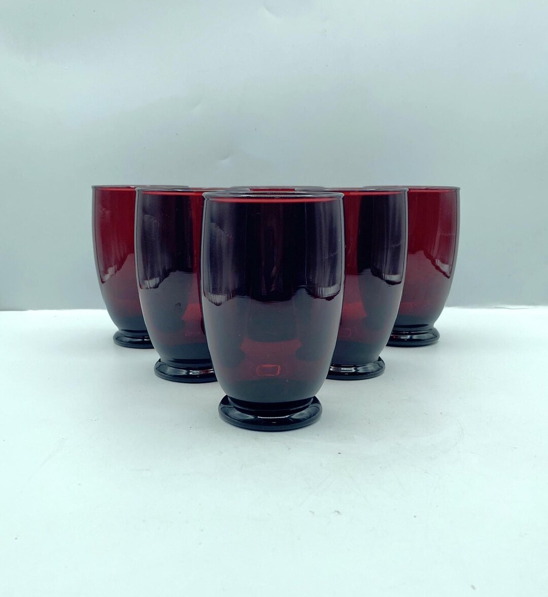 Vintage Anchor Hocking Baltic Ruby Red Glass Water Tumblers, Set of 6 ... Vintage Anchor Hocking Baltic Ruby Red Glass Water Tumblers, Set of 6 ...