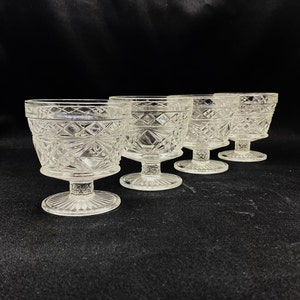 Vintage Hazel Atlas Gothic Big Top Peanut Butter Champagne Glasses or ...
