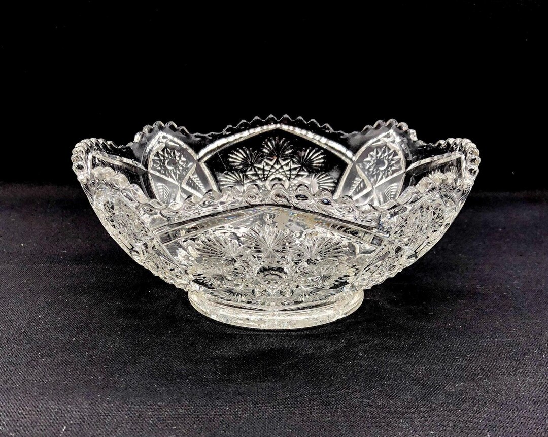 EAPG Cambridge Fernland Sawtooth Rim Serving Bowl - Etsy