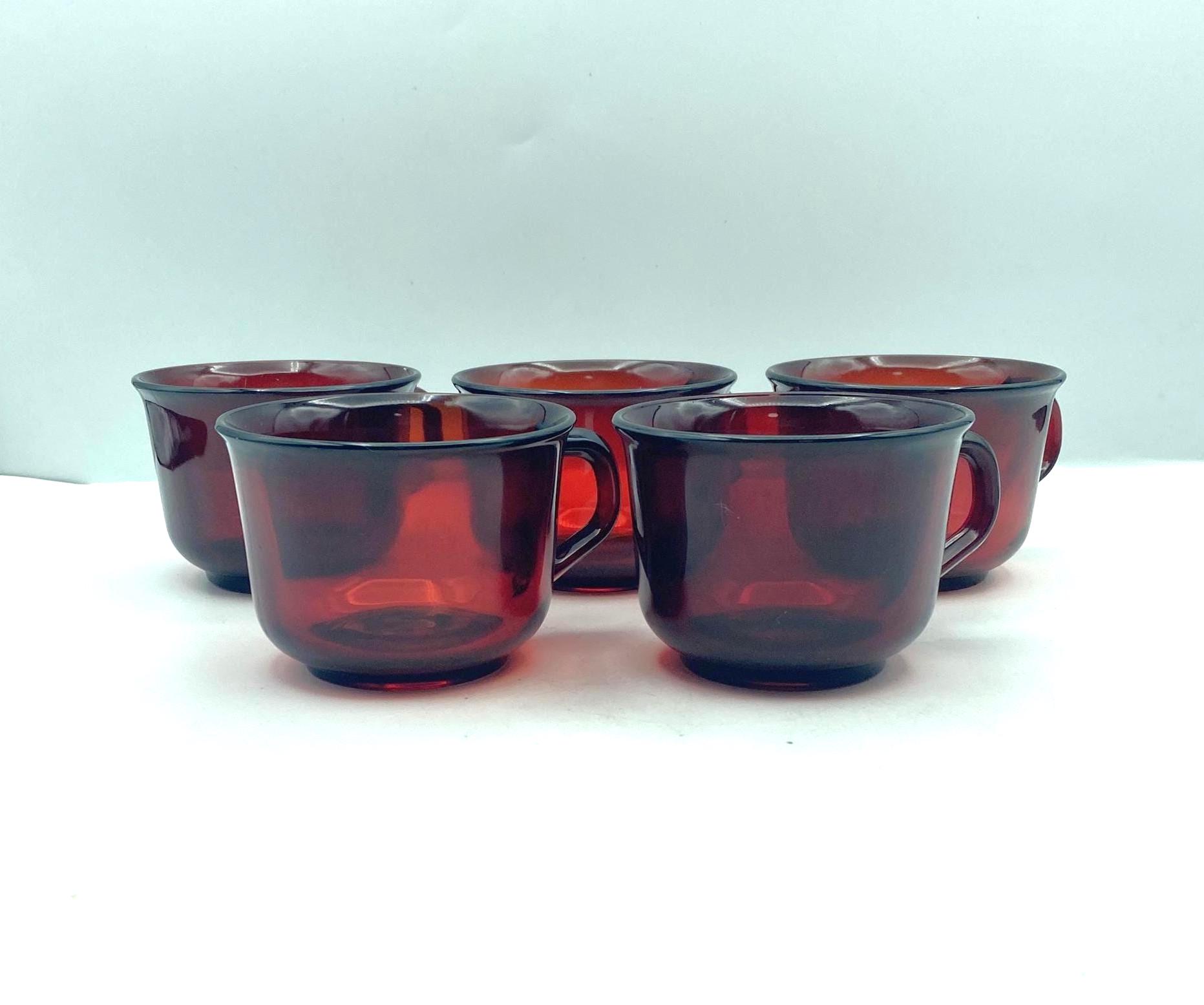 Vintage Arcoroc Classique Ruby Red Cups, Set of 5 - Etsy