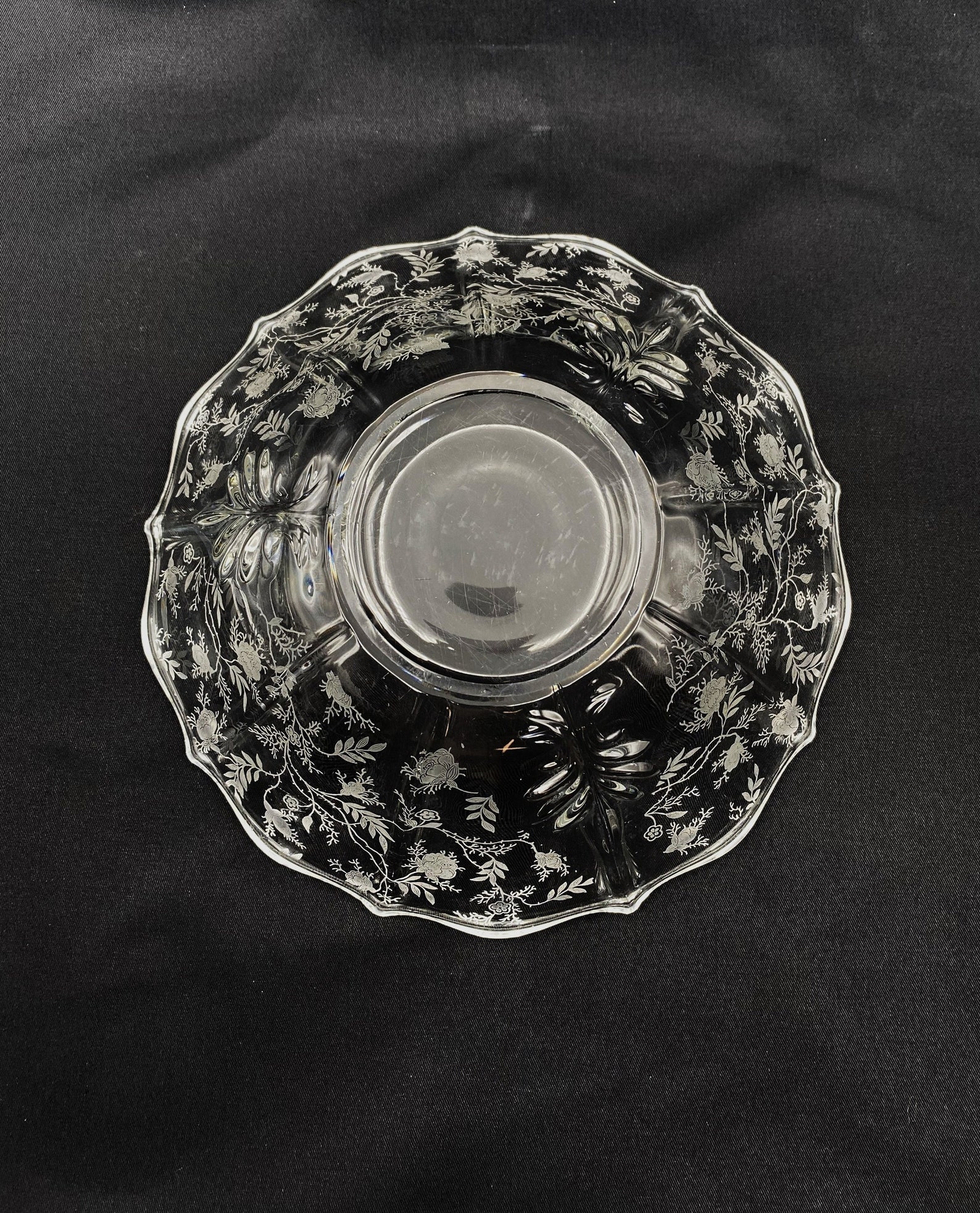 Vintage Fostoria Etched Chintz Baroque Flared Centerpiece Bowl - Etsy