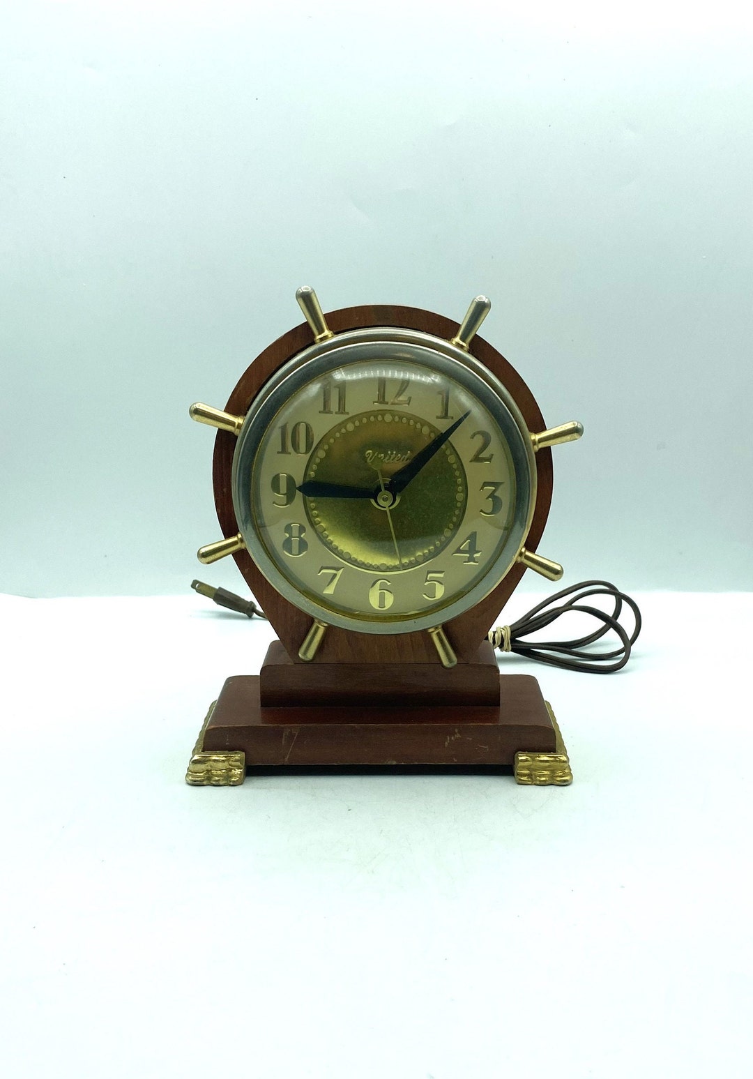Vintage Nautical Ship Wheel Clock, United Clock Corp. - Etsy