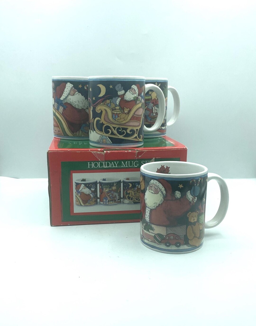 Vintage Susan Winget Santa Clause Mugs, Set of 4 - Etsy