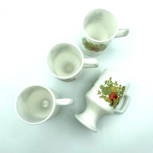 Vintage Spice of Life Milk Glass Footed Mugs, Set of 4 - Etsy