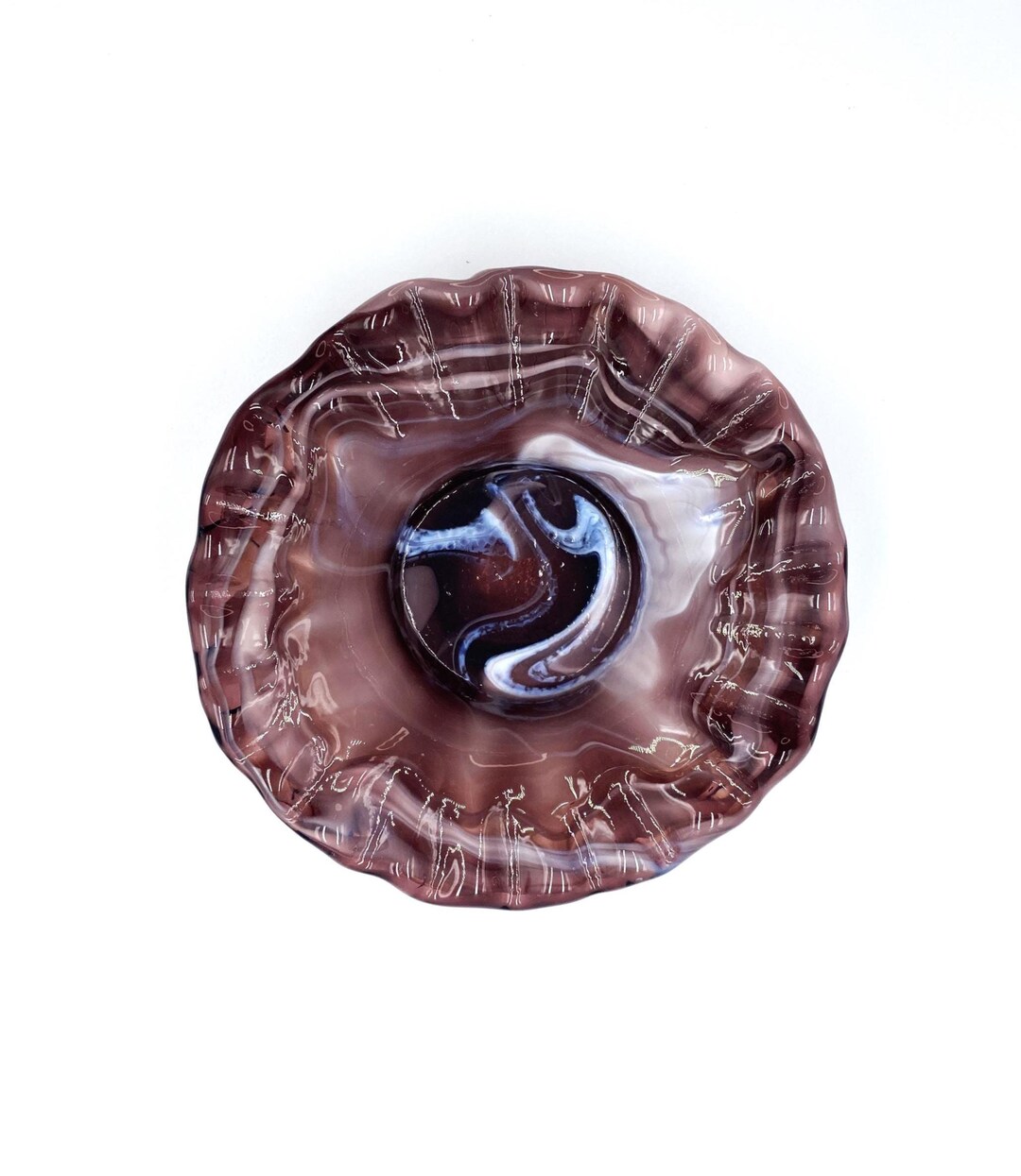 Vintage Purple Amethyst Slag Glass Bowl - Etsy