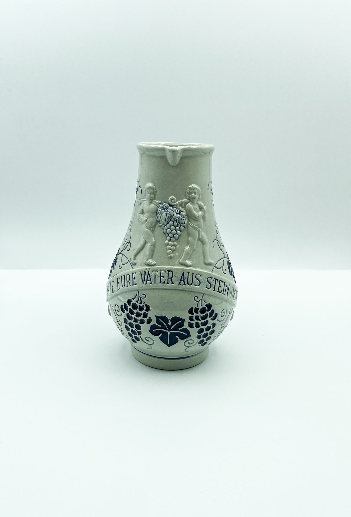 Wick-werke German Stoneware Wine Pitcher Trinkt Wie Eure - Etsy