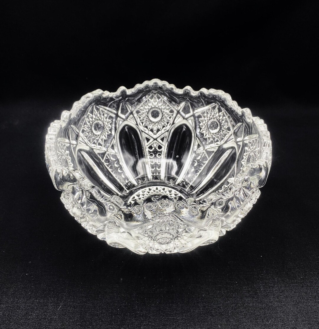 Vintage L E Smith Quintec Glass Serving or Fruit Bowl - Etsy