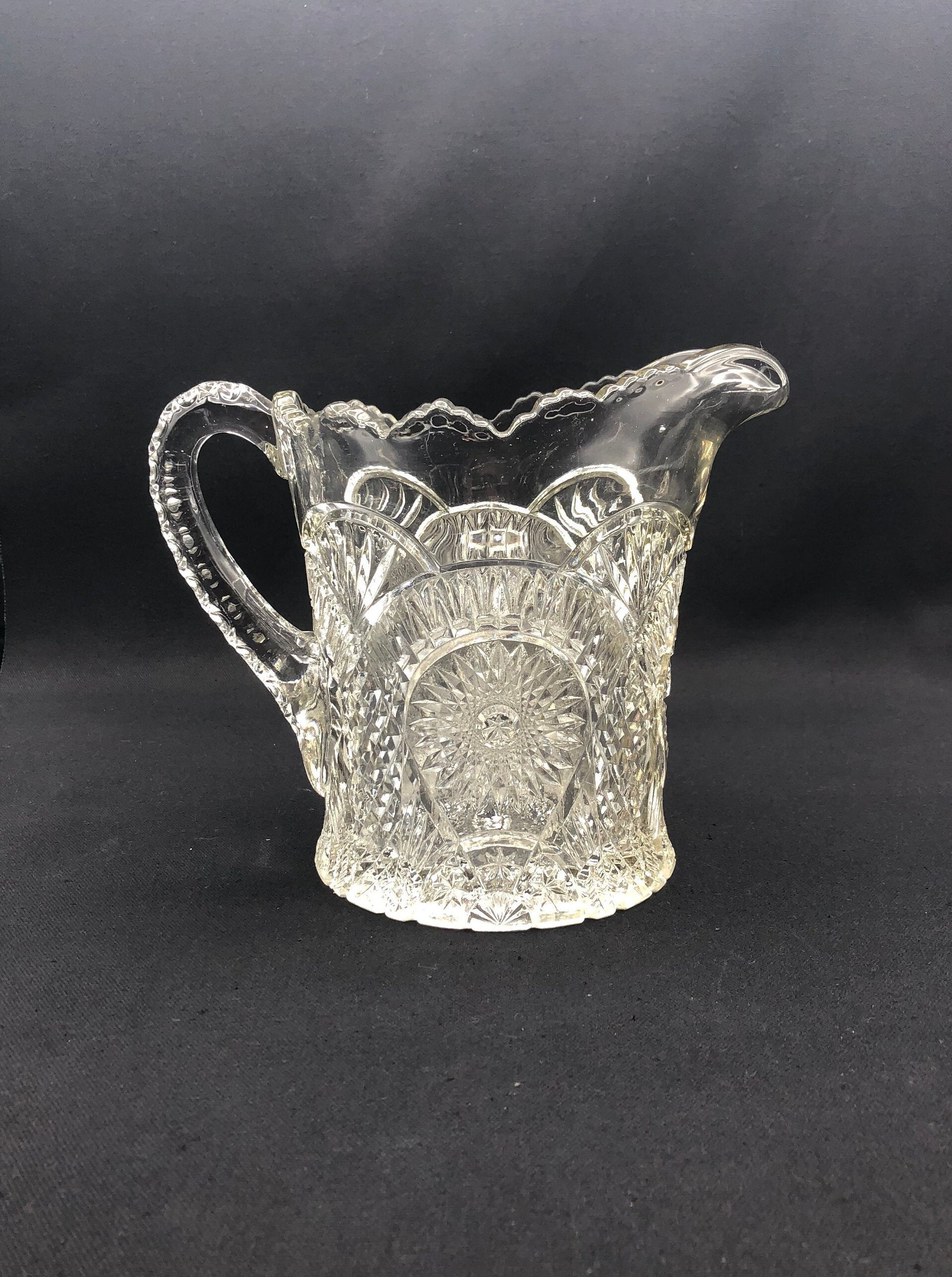 Imperial Glass Hobstar and Fan Pitcher With Scalloped Sawtooth - Etsy