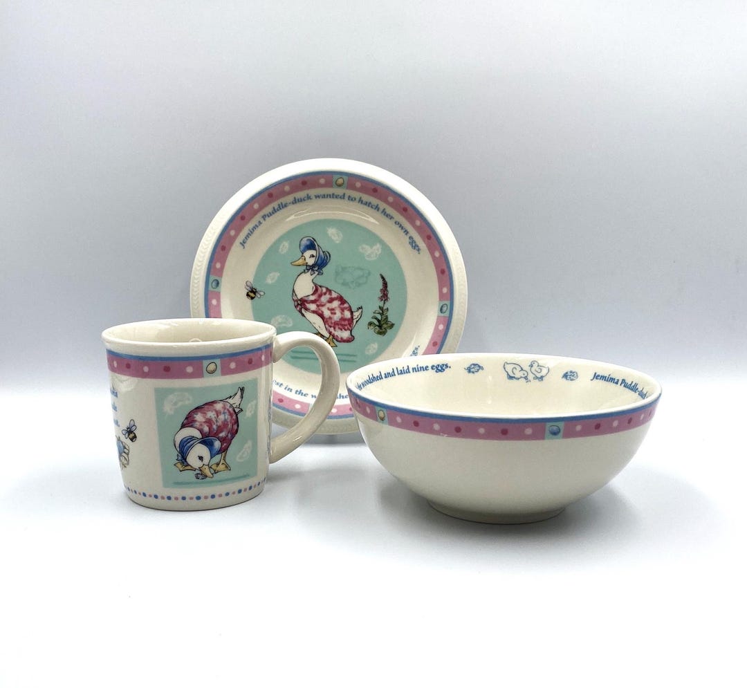 Vintage Wedgwood Jemima Puddle Duck Child's Dinnerware, 3 Piece Set - Etsy